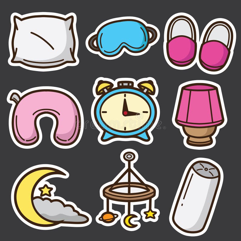 Bedtime sticker stock vector. Illustration of sleepy - 388417868