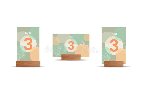Green Botanical Table Number 3 Card Mockup – Minimalist Event Decor ...