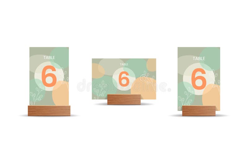 Green Pastel Botanical Table Number 6 Mockup – Elegant Minimal Wedding ...