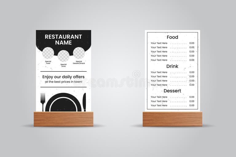 Restaurant Table Menu Card Mockup – Editable Food and Drink Promotion ...