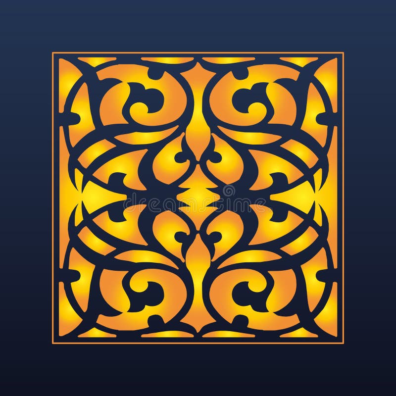 Golden Abstract Arabesque Swirls and Floral Pattern Stock Vector ...