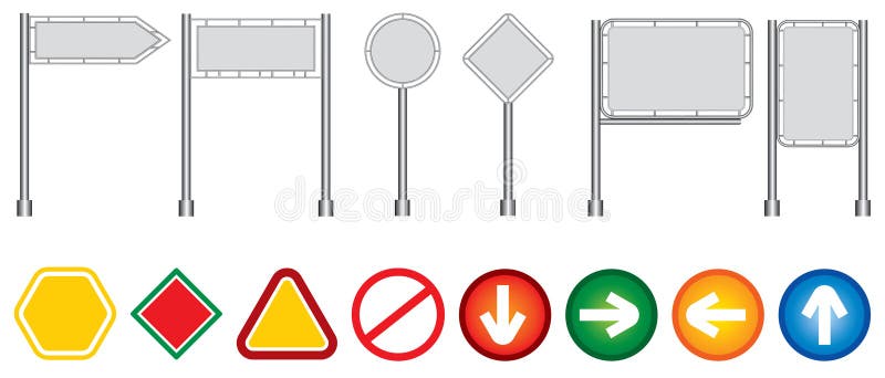 Various Traffic Signs are Depicted, Showing Different Shapes Such As ...