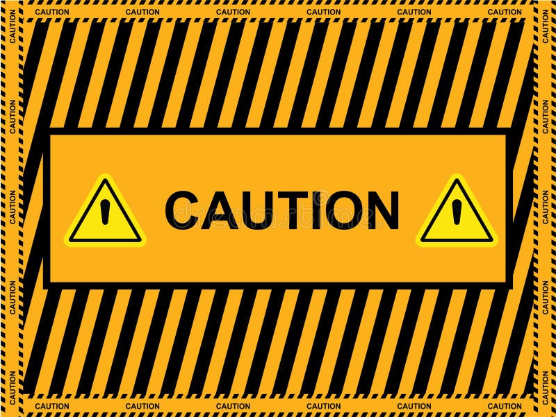 Yellow Caution Sign with Black Diagonal Stripes Highlighting a ...