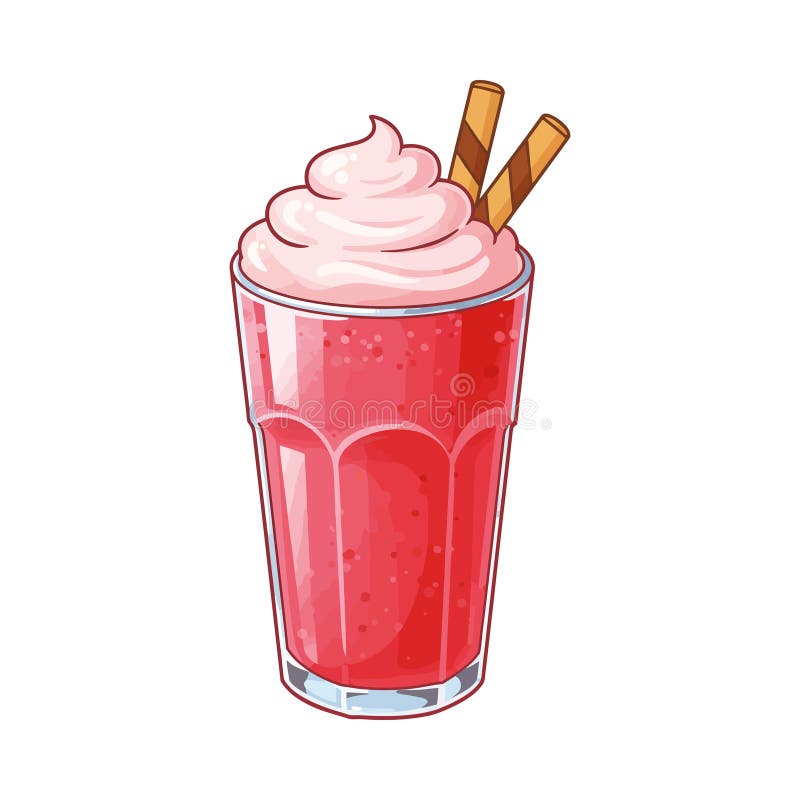 Strawberry Milkshake, Hand Draw Sketch Vector Stock Vector ...