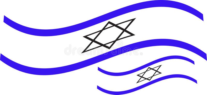 Flowing Wave Abstract Israel Flag Vector with Dynamic Blue Curves and ...