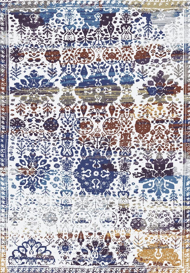 Geometrical Carpet Modern Pattern with Textures Washed and Grunge ...