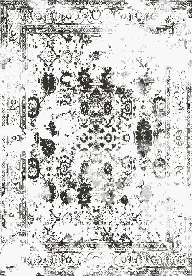 Geometrical Carpet Modern Pattern with Textures Washed and Grunge ...