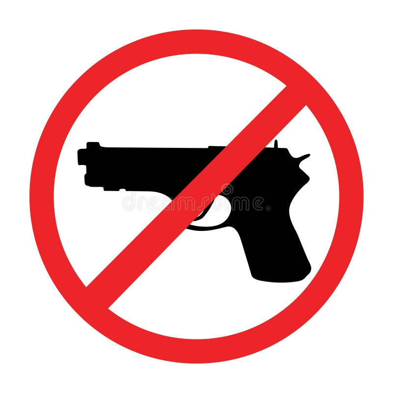 No Guns Weapons Allowed Sign in Red Circle Crossed Out Stock ...