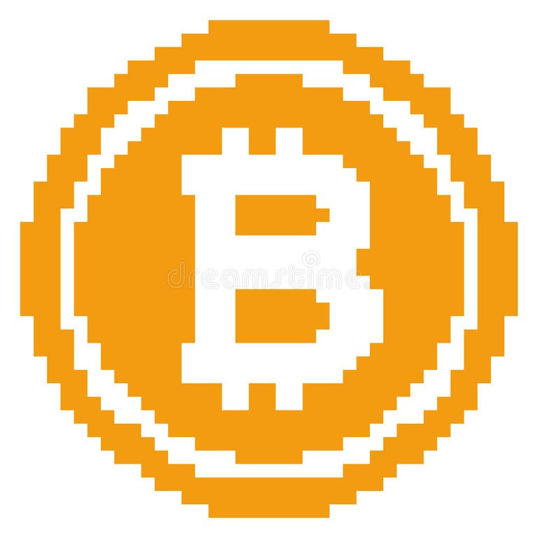Bitcoin Pixel stock illustration. Illustration of trade - 388992891