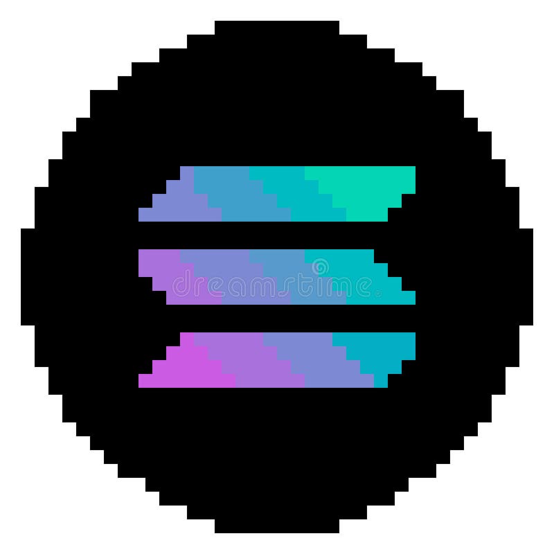 Pixelated Solana Crypto Logo Stock Illustrations – 1 Pixelated Solana ...