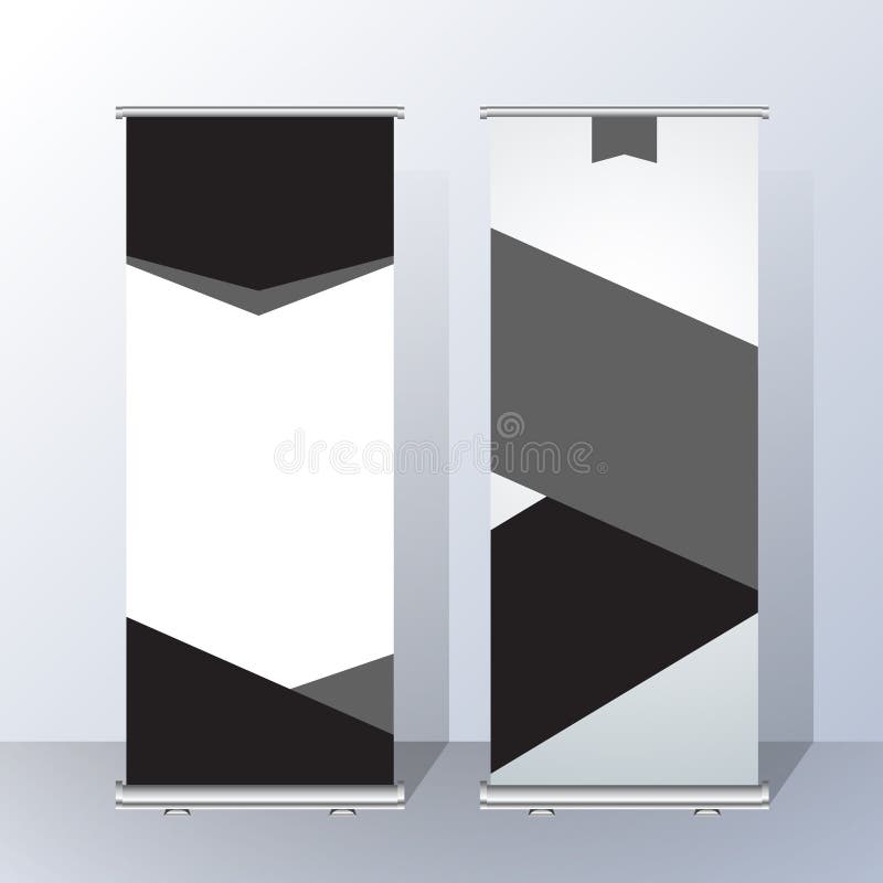 Modern Black and White Roll-up Banner Design Template. Display for ...