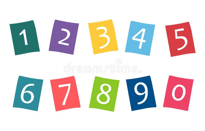 Simple Square Number Icon for 0 To 9 Stock Vector - Illustration of ...