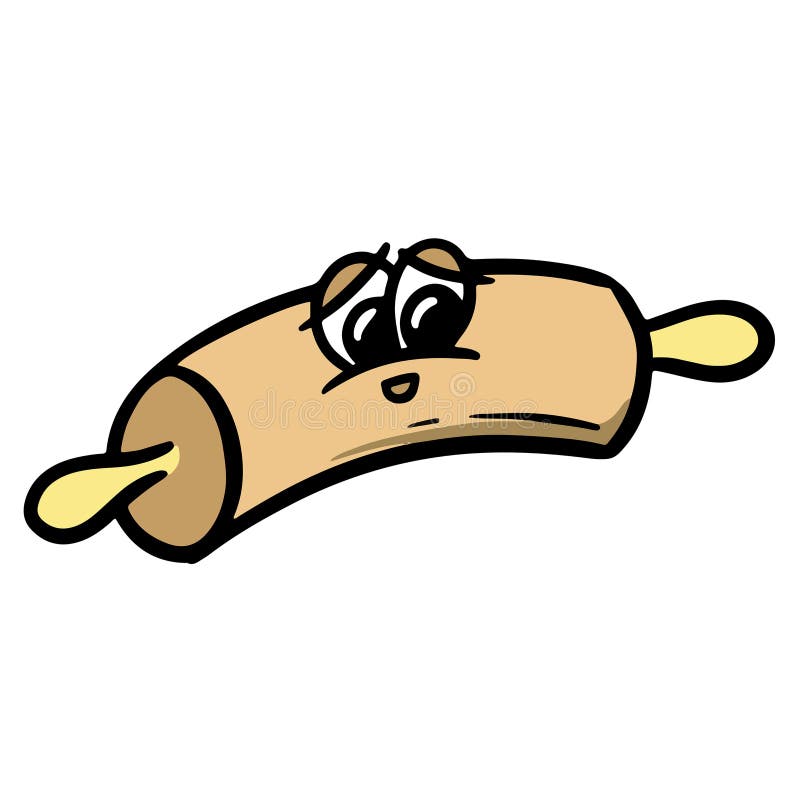 Cartoon Rolling Pin Utensil Illustration Vector Stock Illustration ...