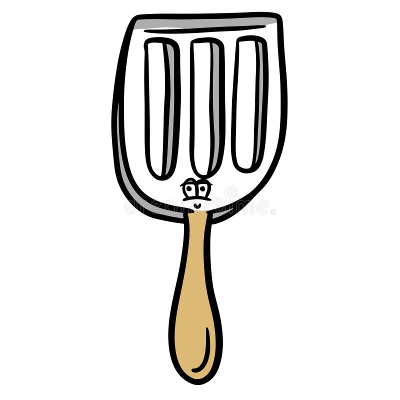Cartoon Kitchen Utensil Spatula Icon Vector Illustration Stock ...