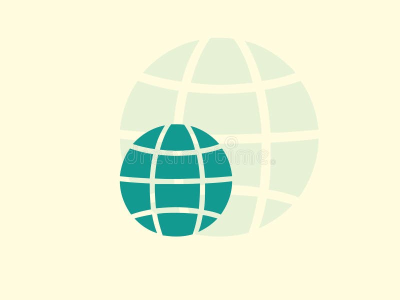 Website Globe Illustration in Professional Minimalist Style Stock ...