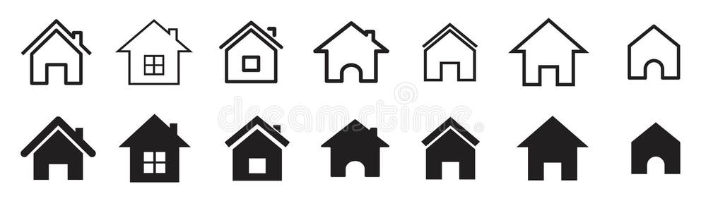 Home button icons set stock vector. Illustration of clip - 389588130