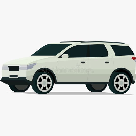 Modern White SUV Vehicle Angled Front Side View Stock Illustration ...