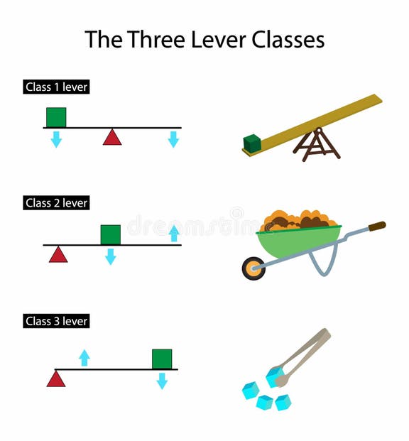 Illustration of Physics, Three Lever Classes, First Class Lever Fulcrum ...