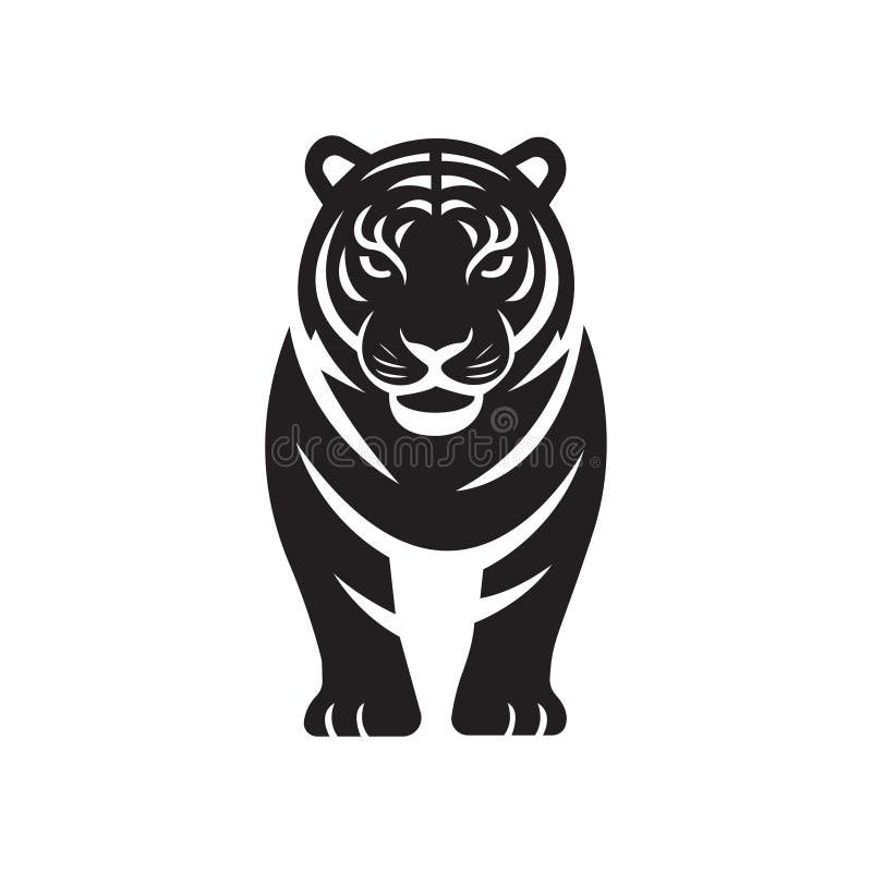 Front Facing Tiger Silhouette Vector Art Stock Illustration ...