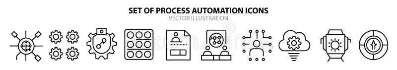 Process Automation Concepts Icon Set. Stock Illustration - Illustration ...