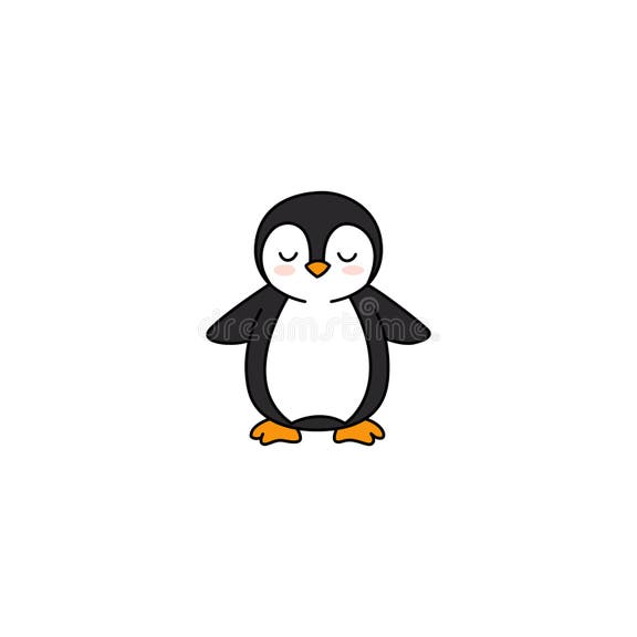 Calm Penguin Character stock vector. Illustration of sweet - 390330984
