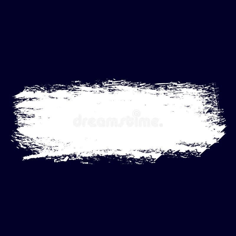 Wide White Horizontal Brush Stroke on Dark Blue Vector, Grunge Paint ...