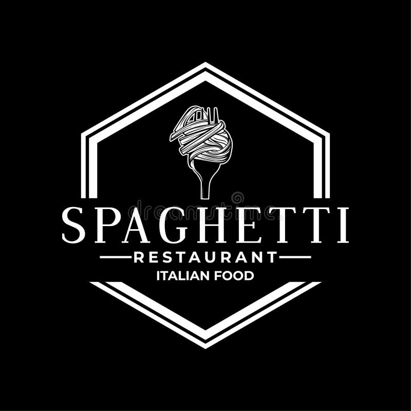 Spaghetti Noodles Restaurant Logo Simple Modern Style Vector Stock ...