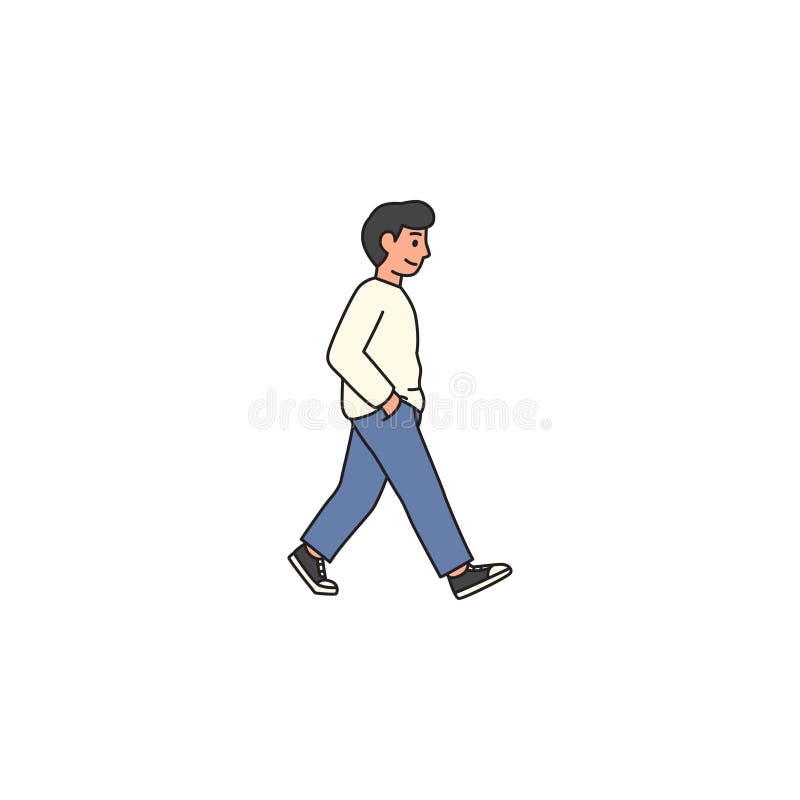 Man Walking Casually stock vector. Illustration of urban - 390790660