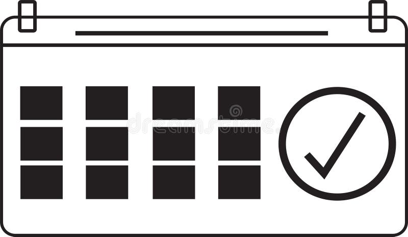 Simple Calendar Icon with Bold Checkmark for Reminders and Tasks Stock ...