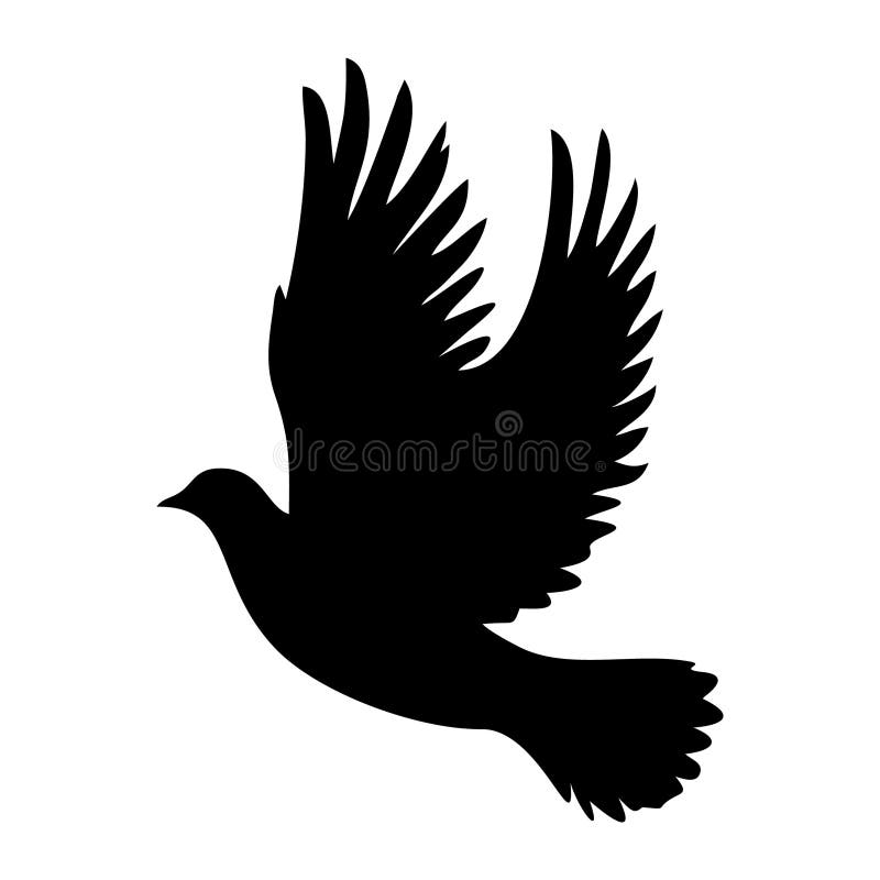 Flying Bird Shape, Symbolic Bird in Flight for Nature Logo Element ...