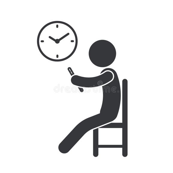 Isolated Pictogram Showing Screen Time on Mobile Phone with Clock ...