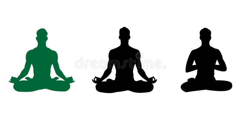 Meditation Man in Different Poses in Illustration Stock Illustration ...