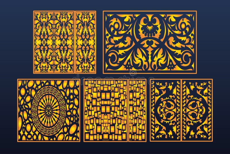 Decorative Laser Cut Bundle Set Abstract Geometric and Ornate Seamless ...