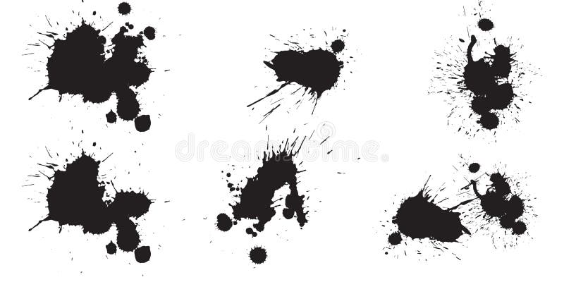 Grungy Black Paint Splatter Set – Ink Stains and Artistic Drops for ...