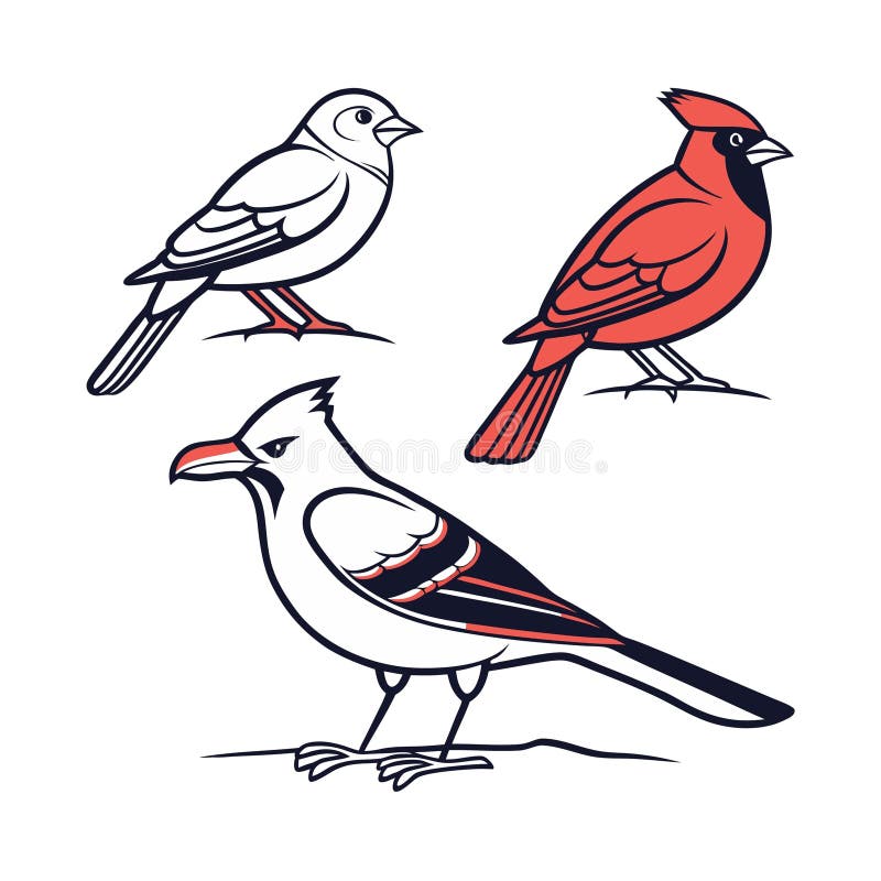 Sparrow Line Art Minimal Continuous Drawing Stock Image - Illustration ...