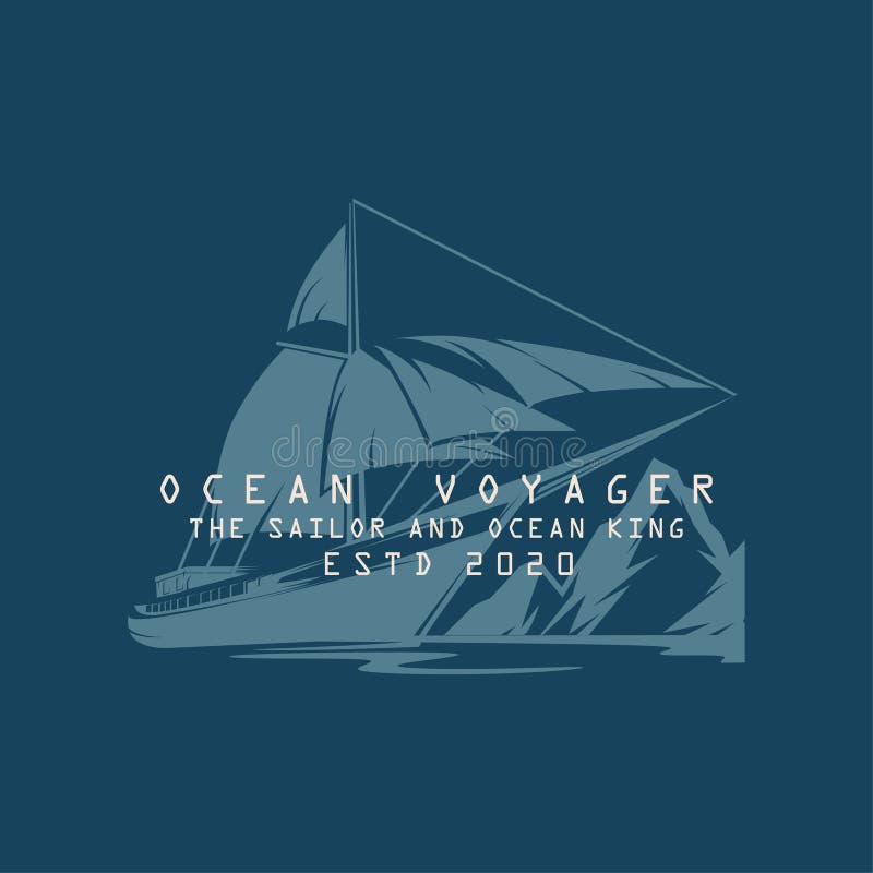 Boat Ocean Voyager Ship Silhouette Badge Seal Vector Stock ...
