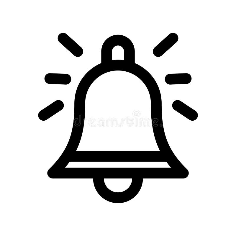 Notification Bell Icon. Minimal Line Art Vector. Clean and Simple Bell ...