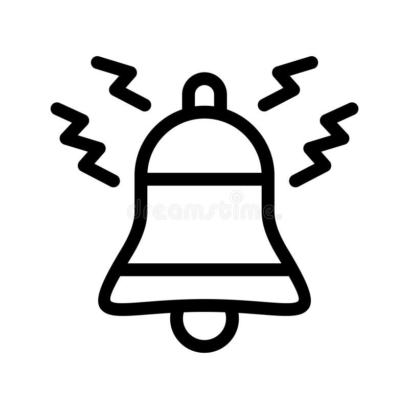 Minimalist Alert Bell Icon Vector Illustration. Line Style Bell with ...