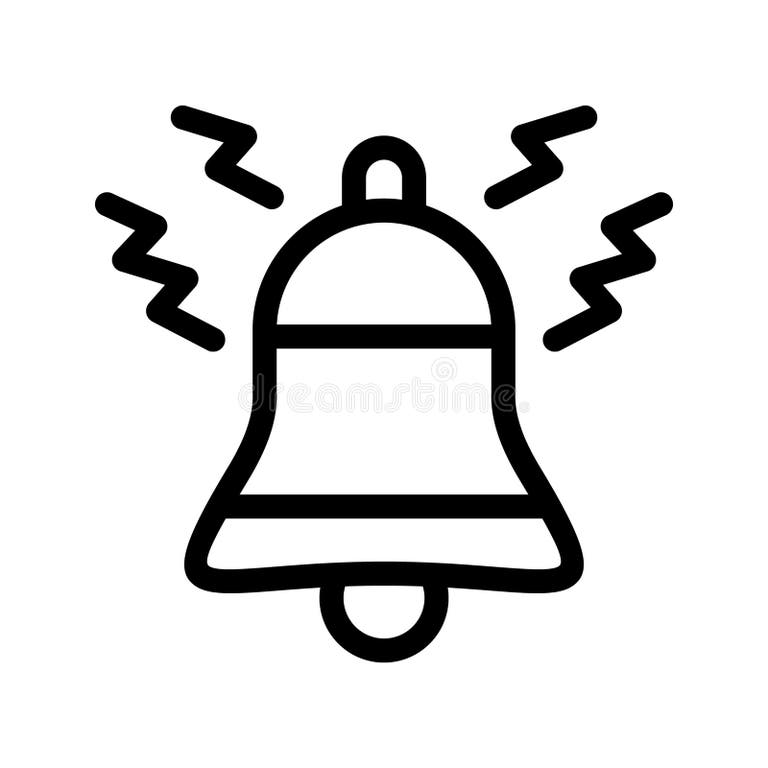 Minimalist Alert Bell Icon Vector Illustration. Line Style Bell with ...