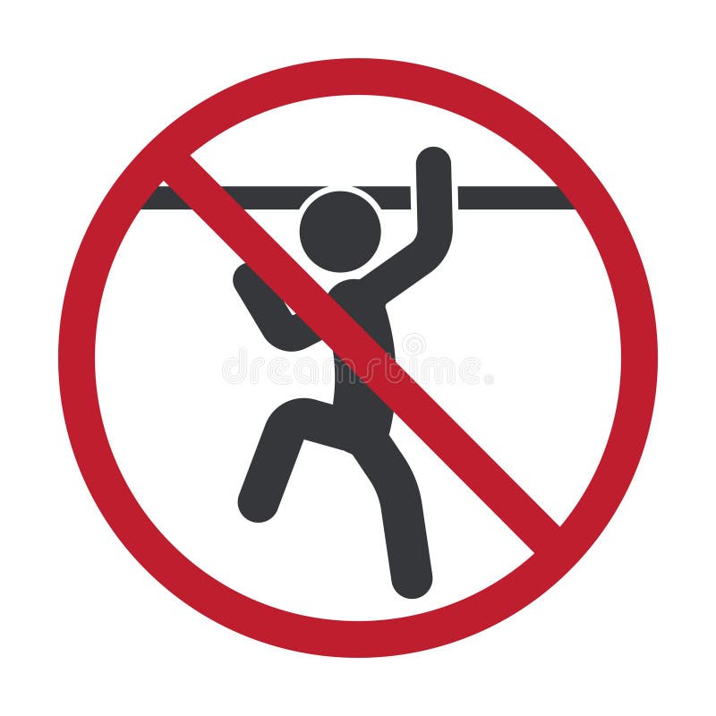 Isolated Pictogram Do Not Climb Wall, Gate or Fence Stock Vector ...
