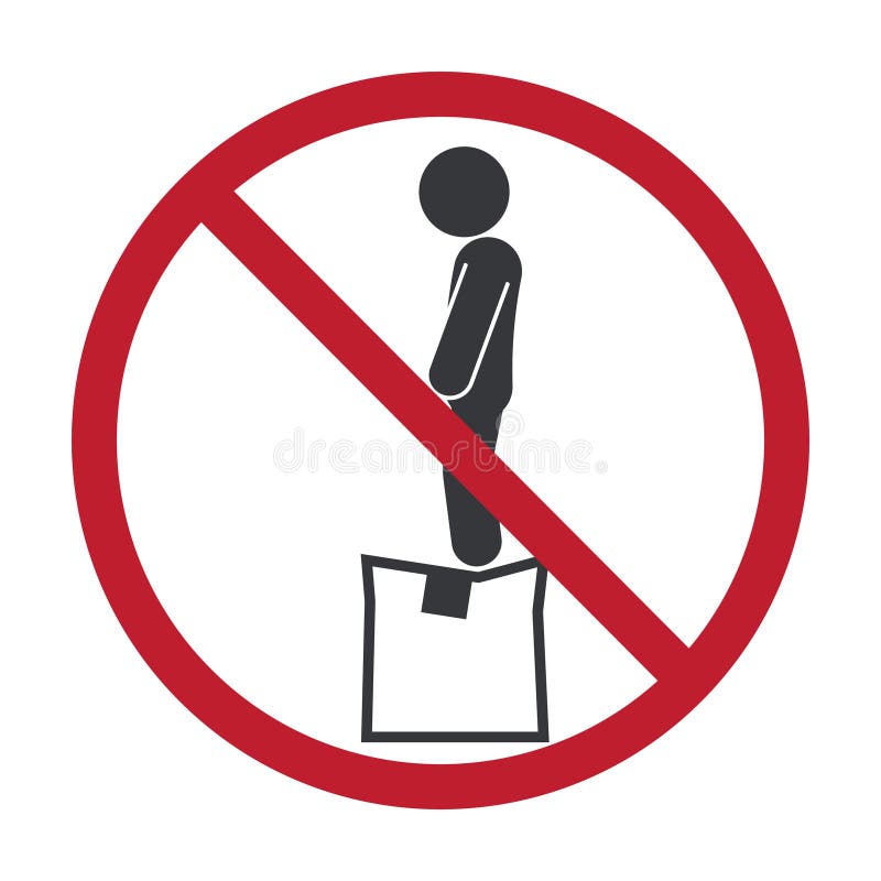 Isolated Pictogram Icon of Person Standing on Cardboard Box, Stock ...