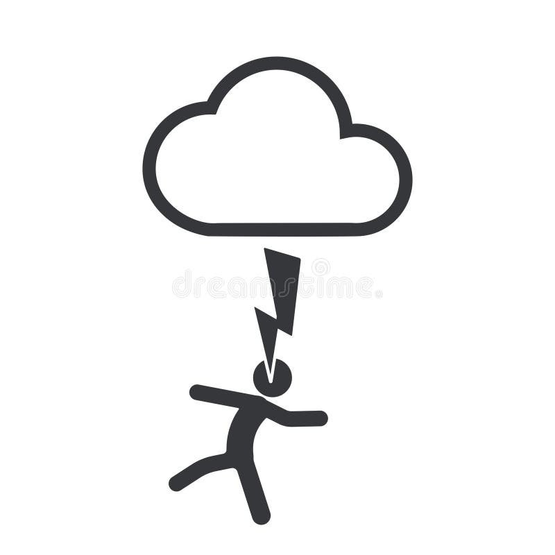 Isolated Pictogram of Person Struck by Lightning, Symbolizing High ...