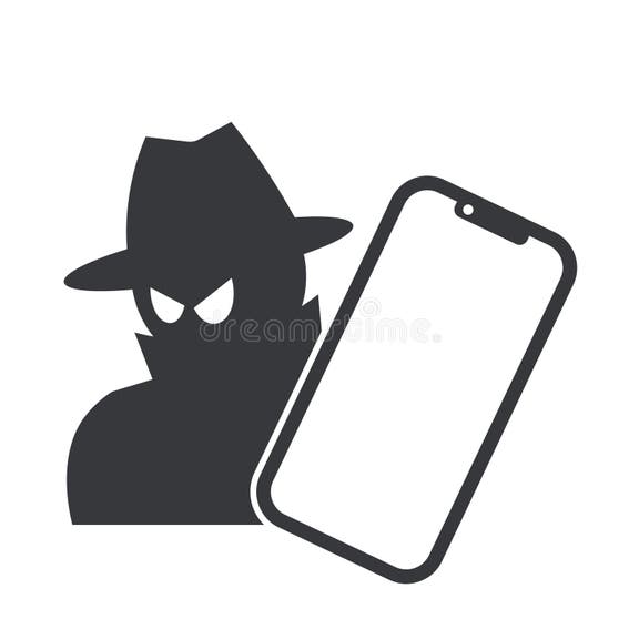 Isolated Pictogram Warning of Internet Data Leaks, Cyber Crime, Phone ...