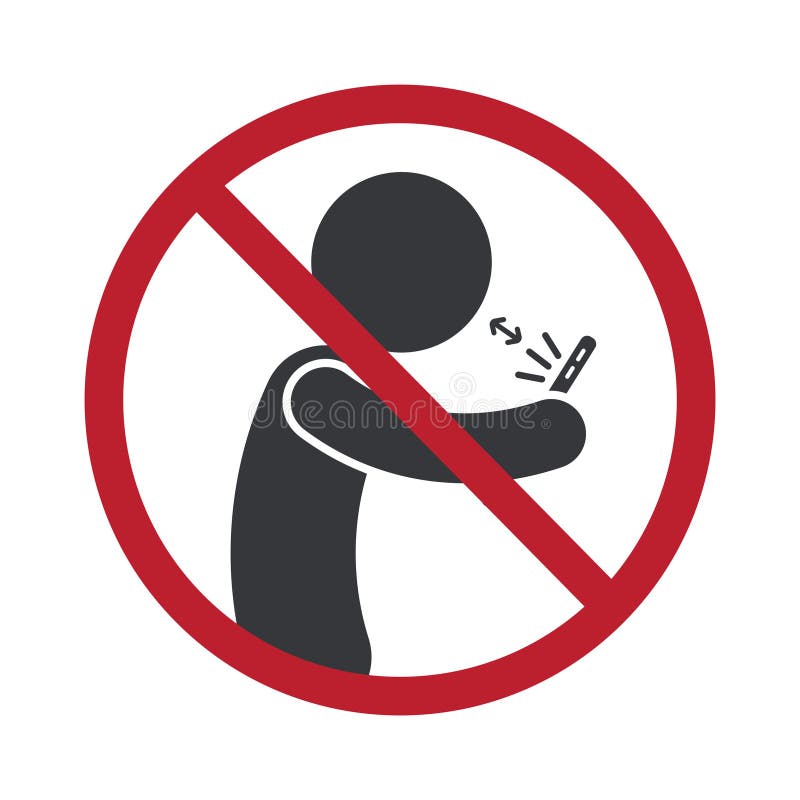 Isolated Prohibition Sign Warning Not To Use Phone Too Close To Face ...