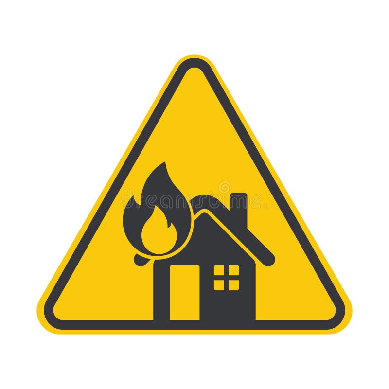 Isolated Pictogram of House and Flames, Representing Building Fire ...