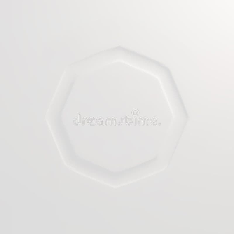 Embossed Octagon Frame on White Background for Modern Product Overlays ...