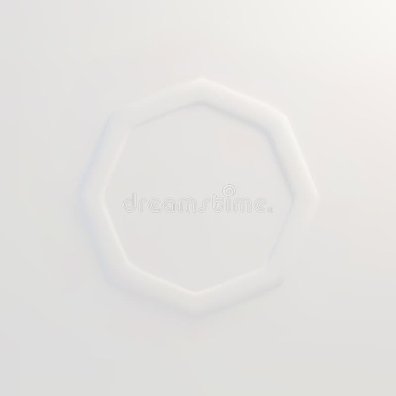 Embossed Circular Octagon Frame on White Background for Modern Borders ...