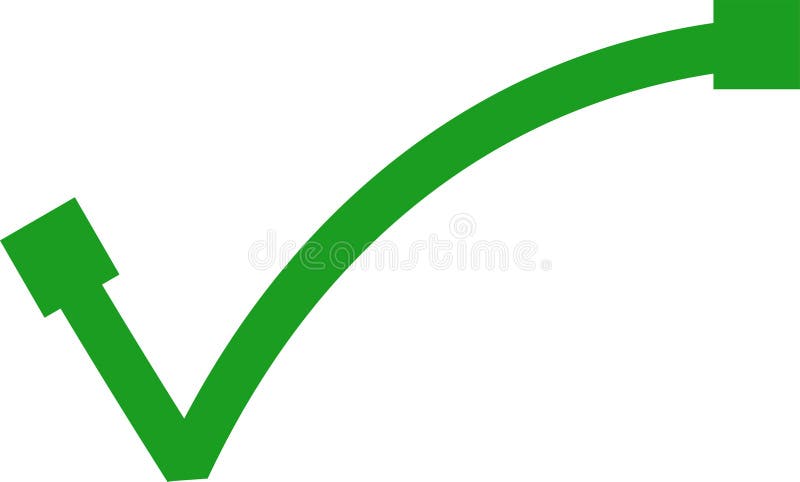 Large Curved Check Mark Symbol with Sharp Edges for Highlight, Approval ...