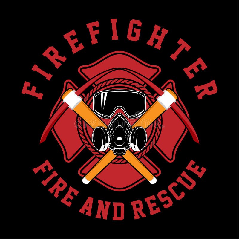 Red Firefighter Helmet Detailed Vintage Logo Emblem Insignia Vector ...