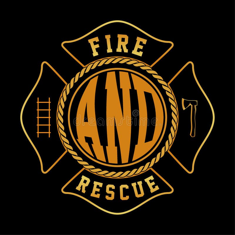 Gold Firefighter Helmet Detailed Vintage Logo Emblem Insignia Vector ...